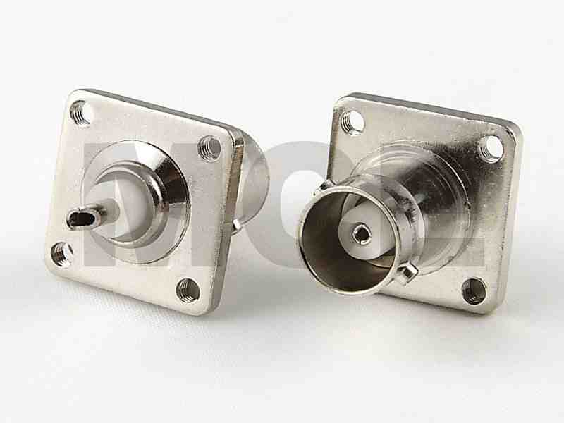 BNC Einbaubuchse mit kleinem 4 Loch Flansch